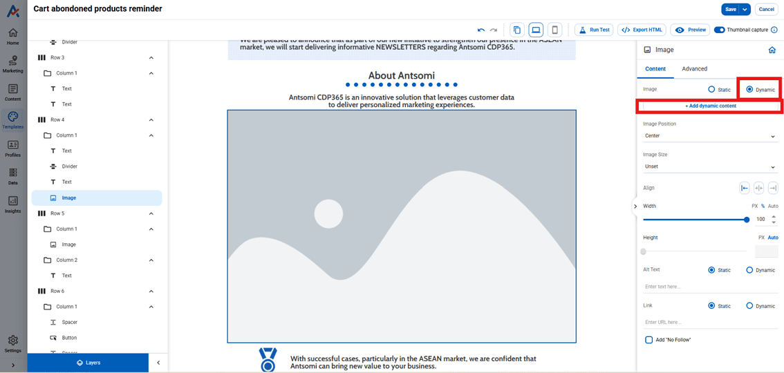 Antsomi CDP 365 Manual for Beginners | Inserting Dynamic Product Images in Abandoned Cart Emails ...